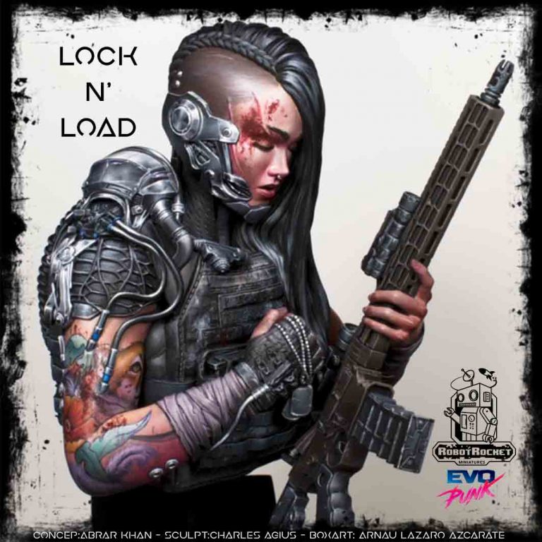 Lock N Load - Femal Cyborg Miature - Robot Rocket Miniatures